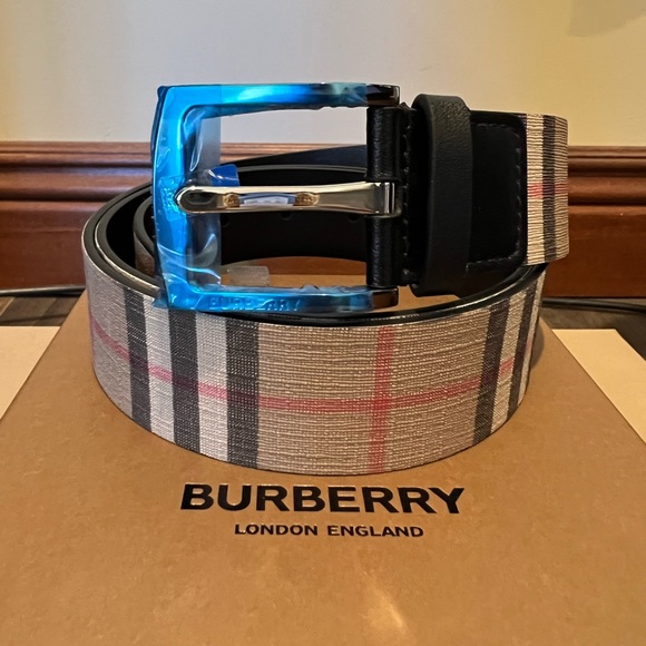 Burberry | Accessories | Burberry Mens Vintage Check Leather Belt ...